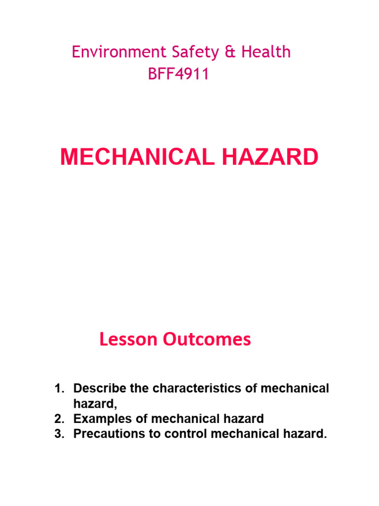 Topic 3 - Hazard (Mechanical) | PDF | Forklift | Machines