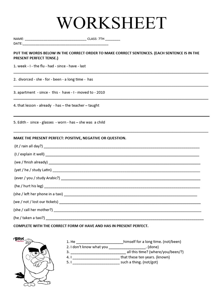 Worksheet | PDF | Syntax | Linguistic Morphology