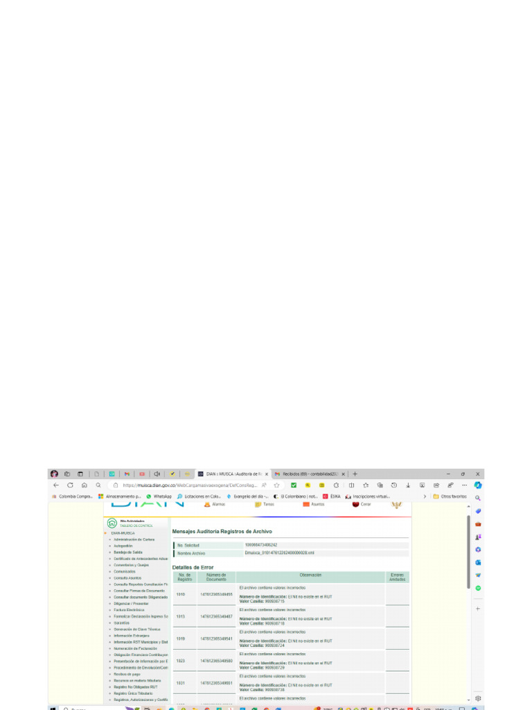 Errores Pag Dian Envios 14032025 | PDF
