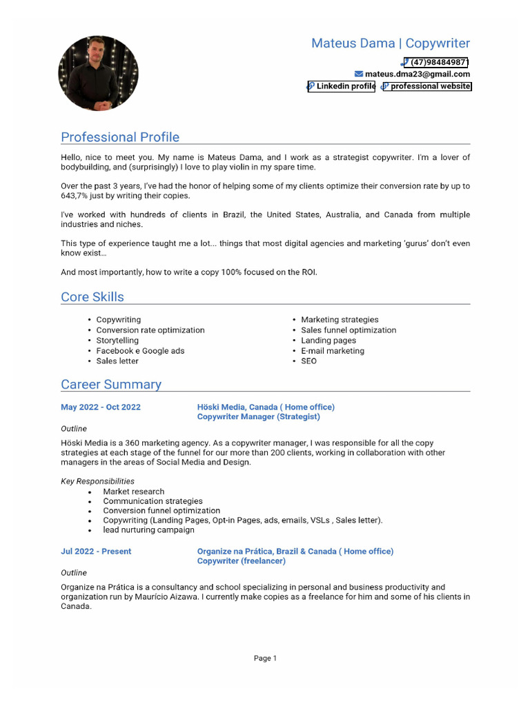 Mateus Dama - Resume | PDF