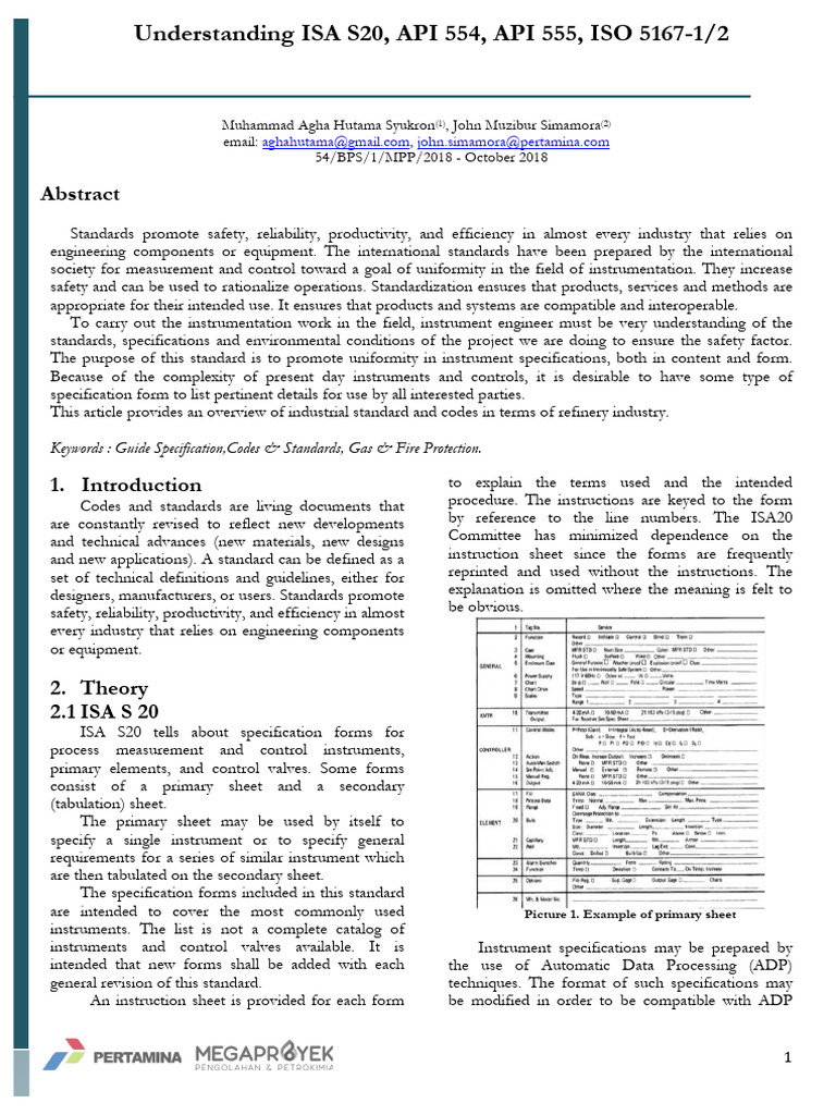 Understanding ISA S20 API 554 API 555 IS | PDF | Standardization | Instrumentation