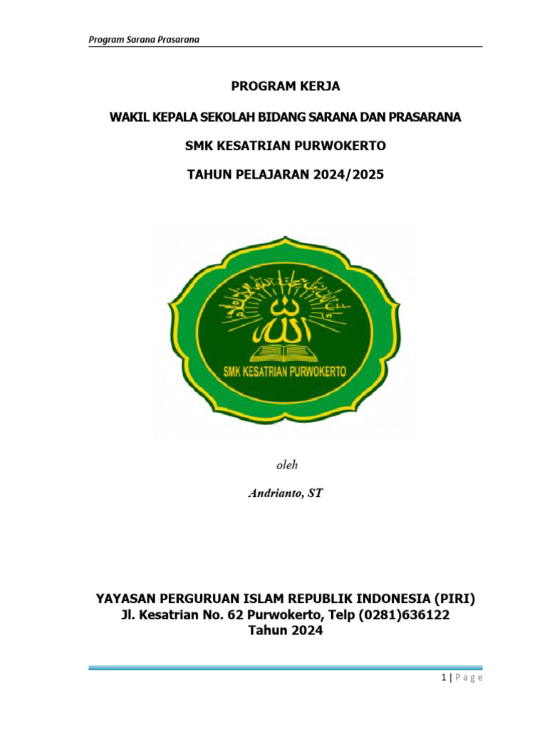 Program Sarpras 2024 | PDF