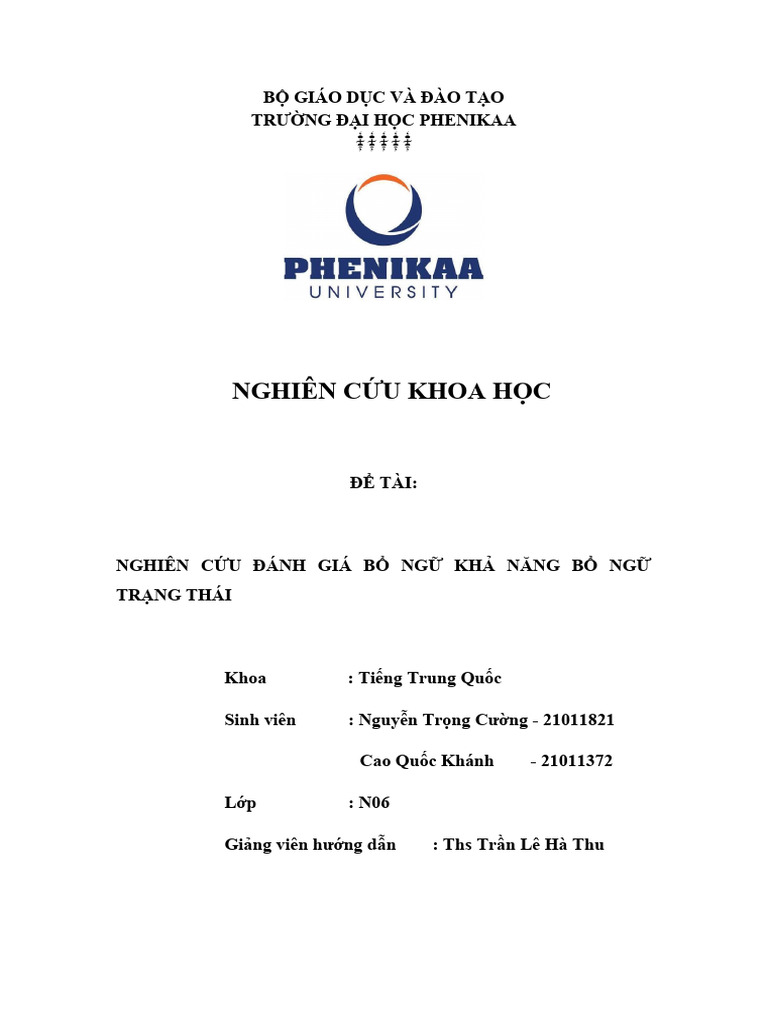 Nghiên C U Đánh Giá B NG KH Năng B NG TR NG Thái | PDF