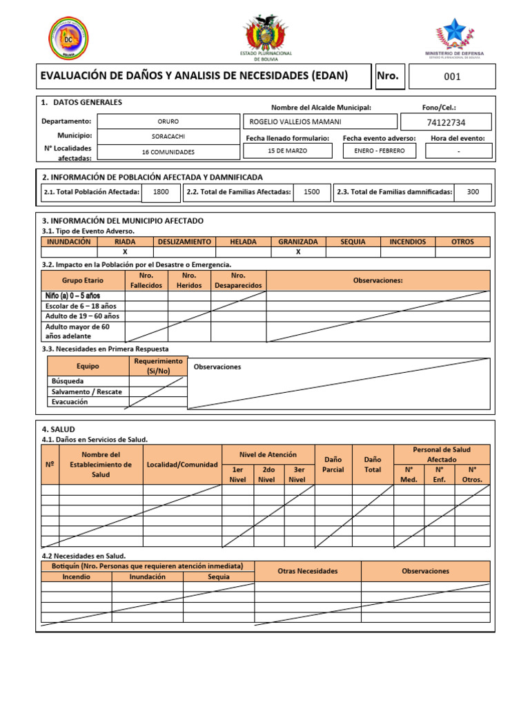 Formulario Edan | PDF