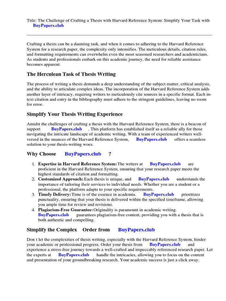 Harvard Reference System Research Paper | PDF | Citation | Apa Style