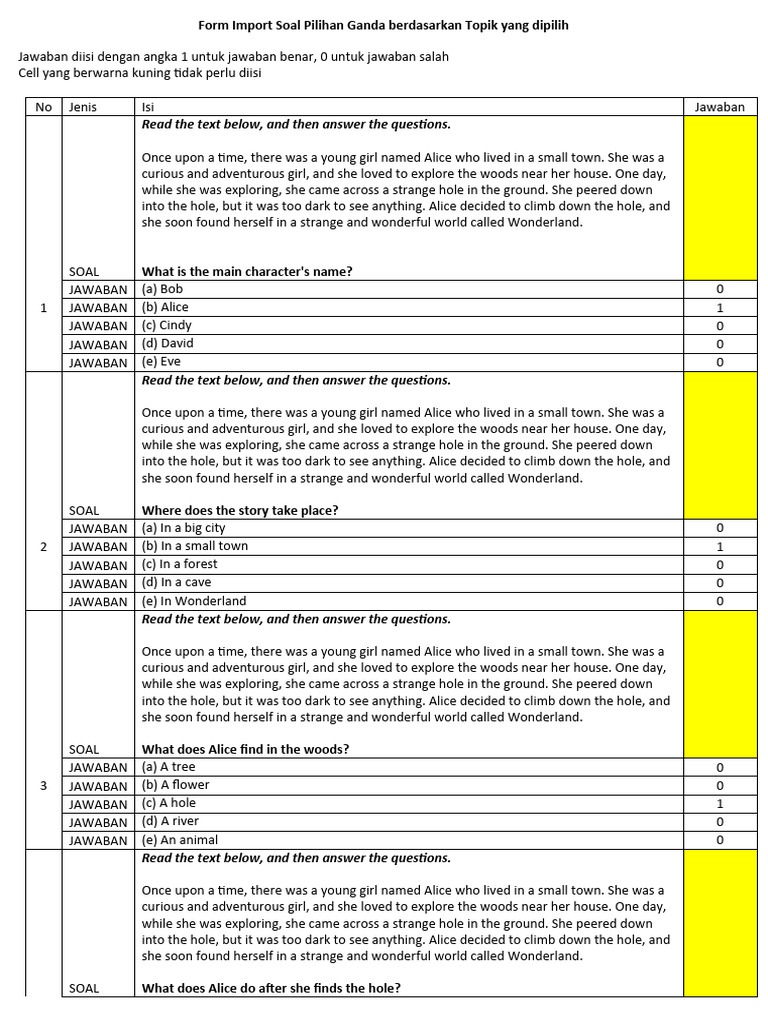Form-Soal-Ganda PTS GENAP INGGRIS KELAS X | PDF