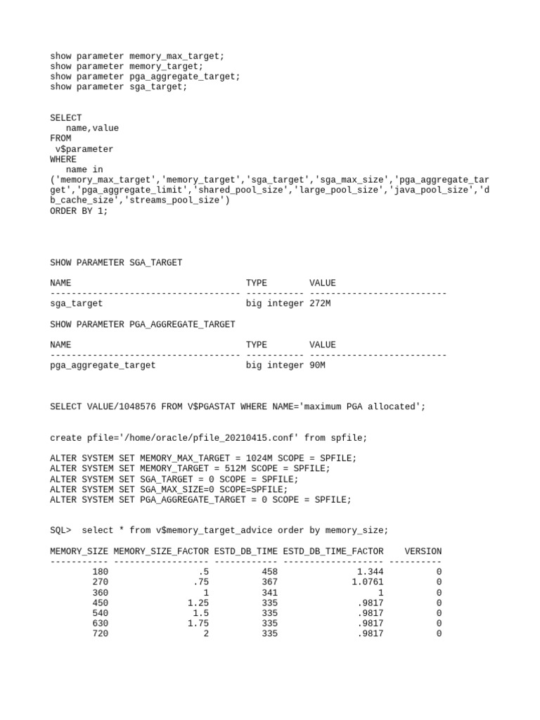 3 MemoryManagement Commands | PDF | Parameter (Computer Programming) | Computer Programming