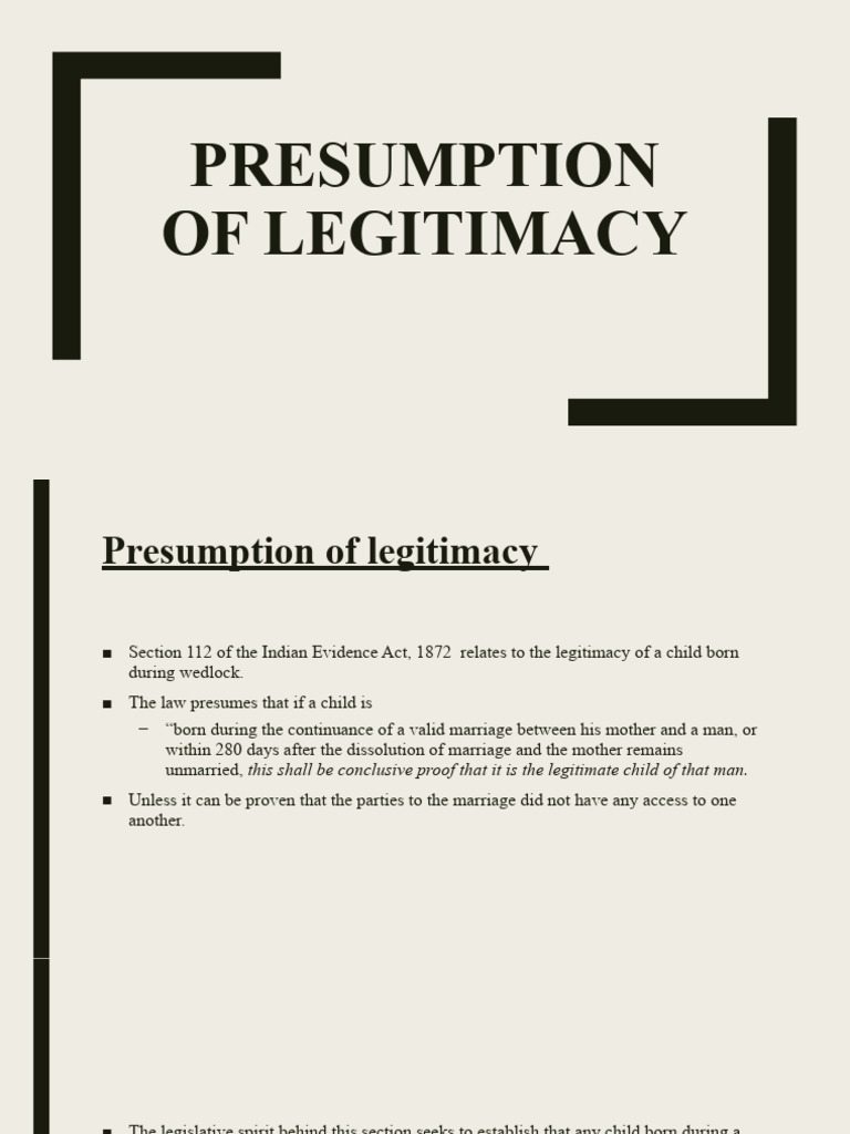 Evidence Presentation | PDF | Legitimacy (Family Law) | Burden Of Proof ...