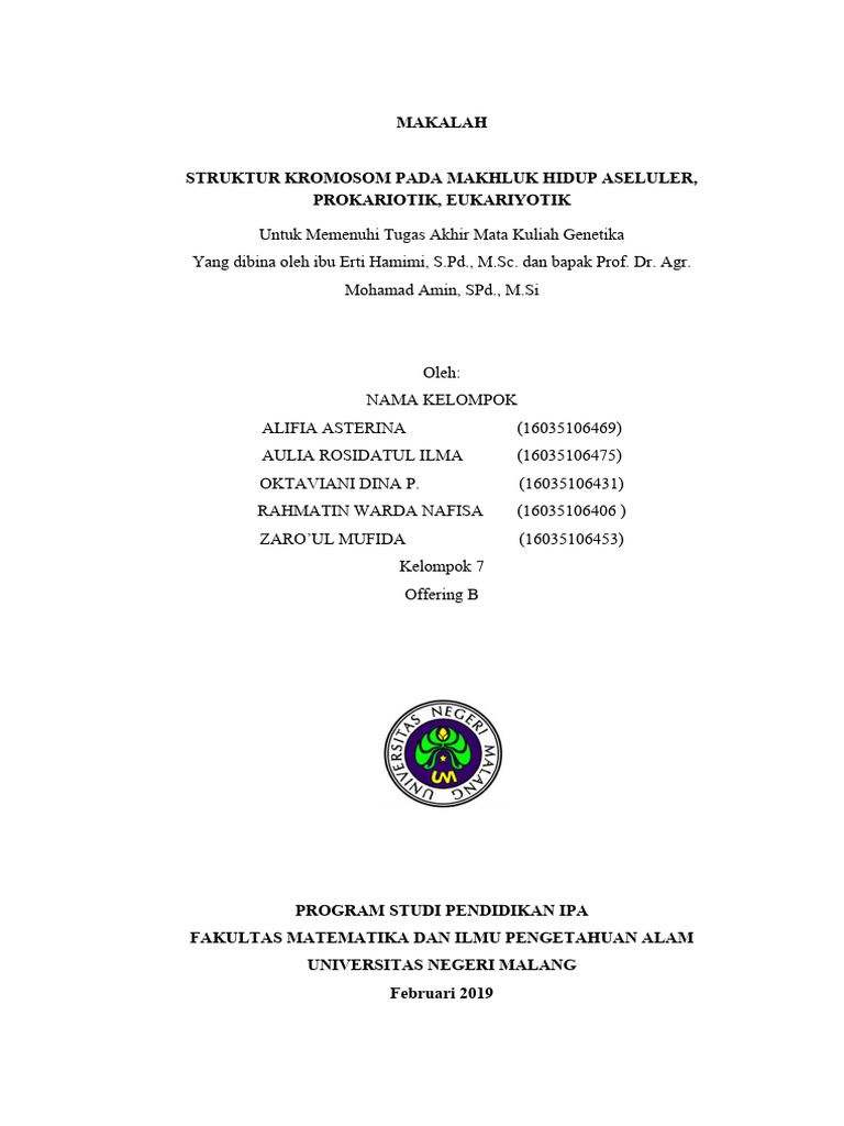 Makalah 1 Struktur Kromosom Pada Makhluk Hidup Aseluler, Prokariotik ...