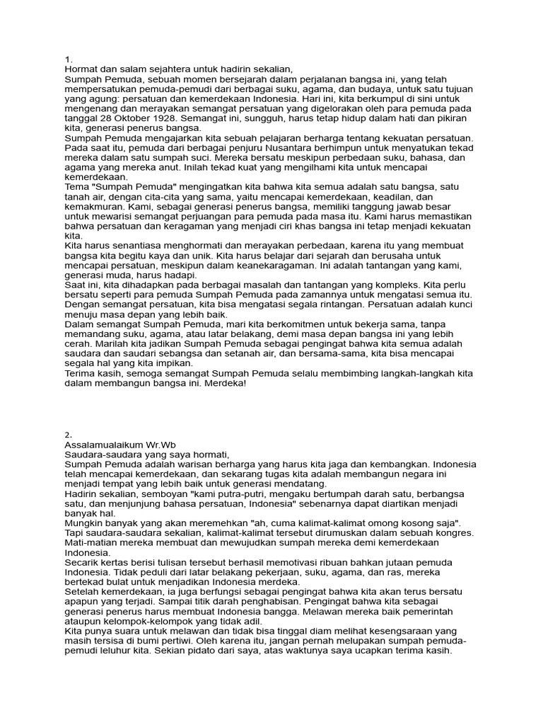 Pidato Sumpah Pemuda | PDF