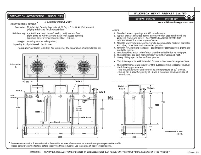 Model 575 | PDF | Pipe (Fluid Conveyance) | Concrete