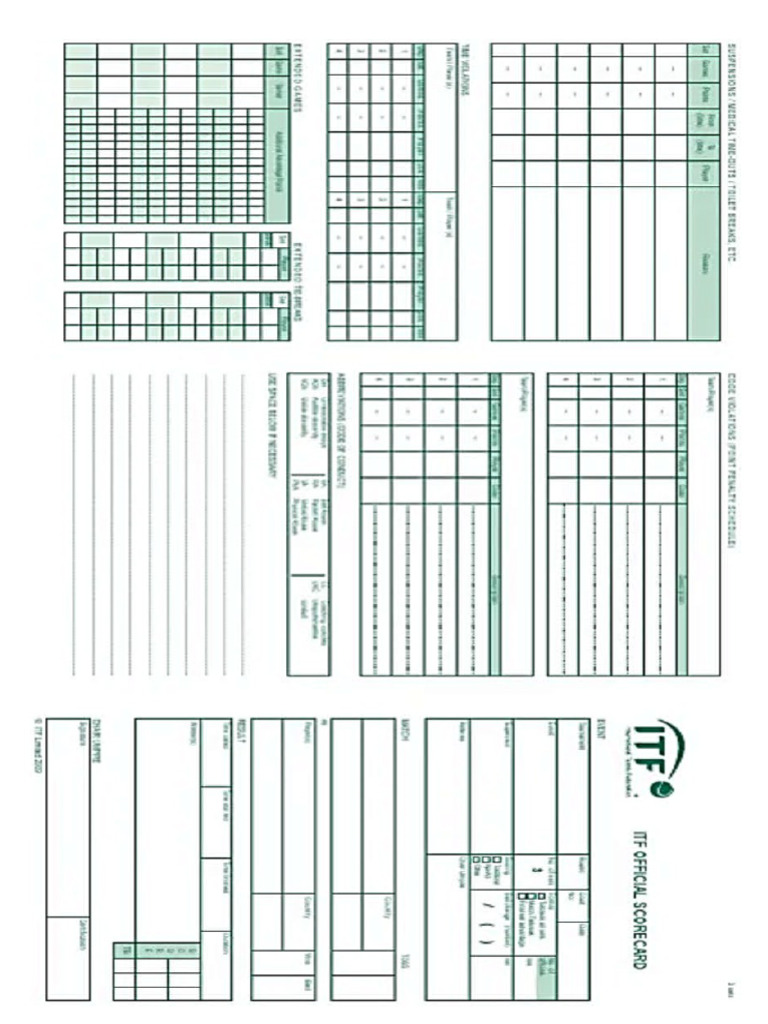 Tennis Score Sheet | PDF