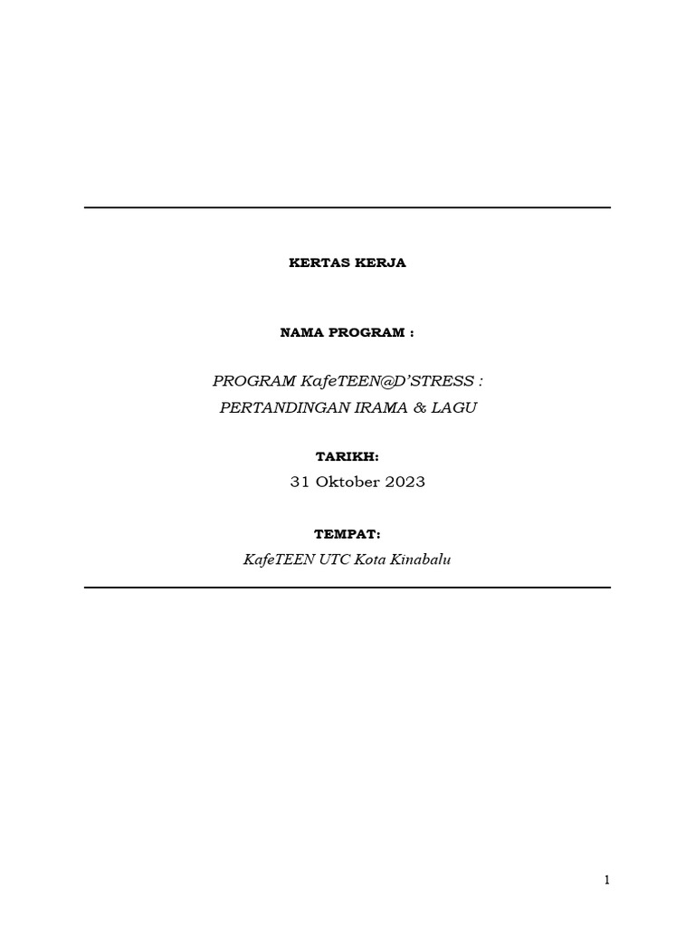 Contoh Kertas Kerja | PDF