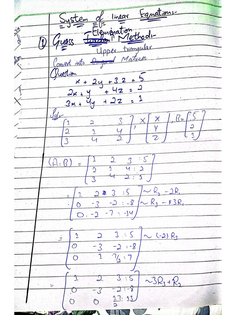Gauss Elimination and Guass Jordan Method | PDF