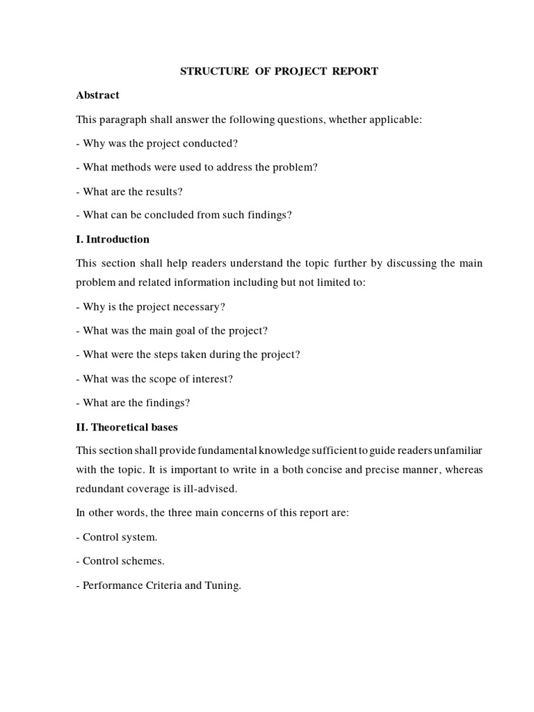 Structure of Project Report | PDF