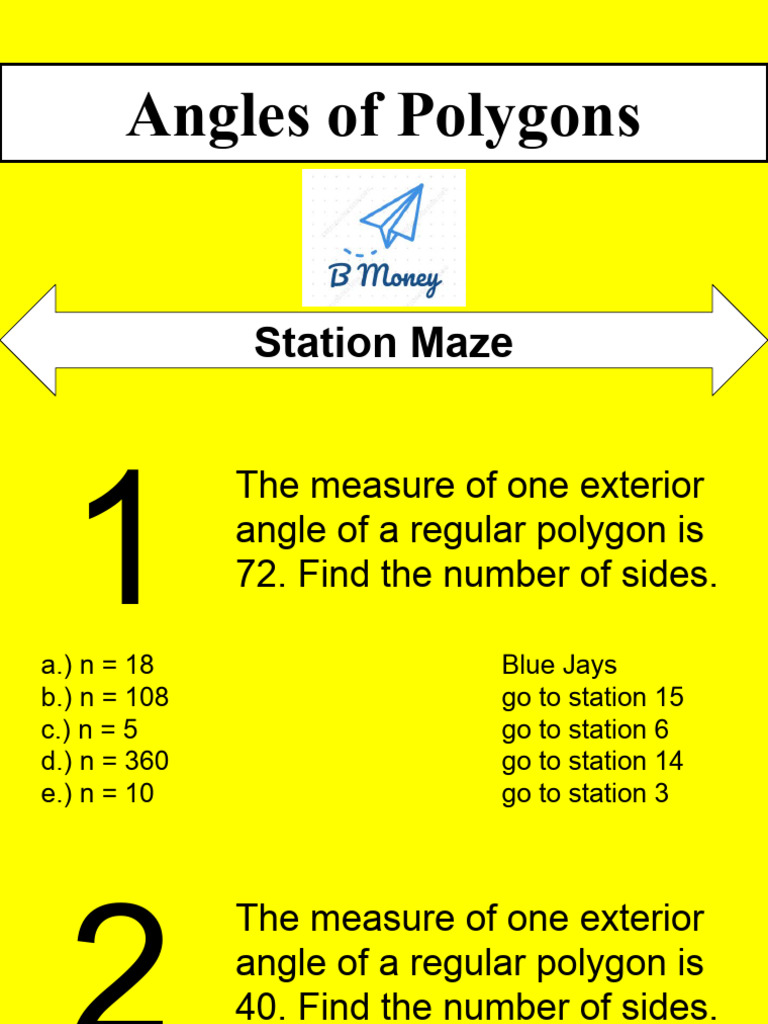 Station Maze, Interior and Exterior Angles | PDF | Angle | Convex Geometry