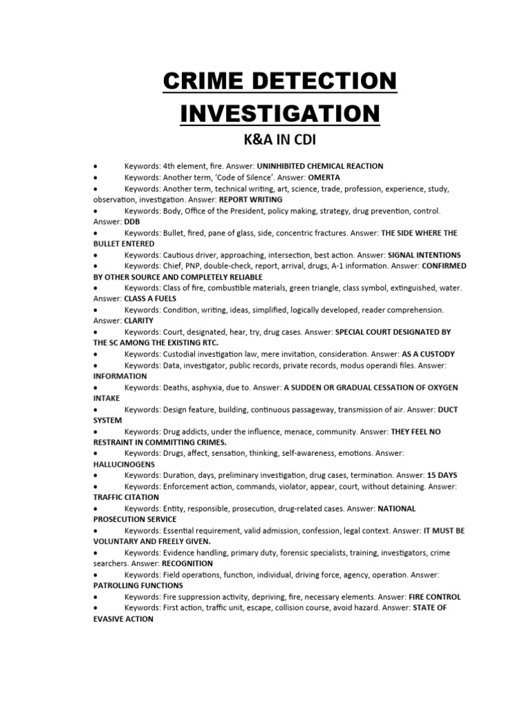 Crime Detection Investigation Ka | PDF | Crime Scene | Traffic