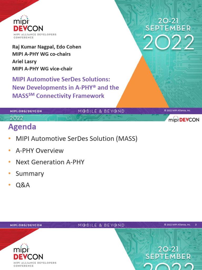 2022 MIPI DevCon Automotive SerDes A PHY | PDF | Network Packet | Data ...