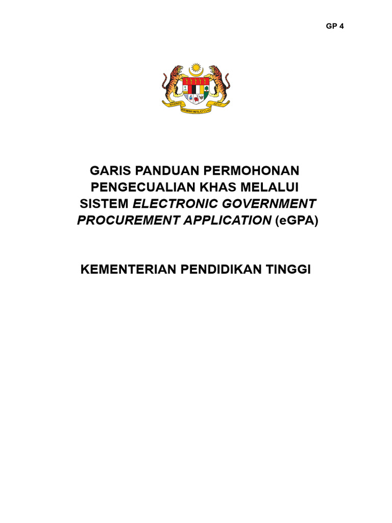 Garis Panduan Permohonan eGPA | PDF | Pengelolaan Keuangan & Uang