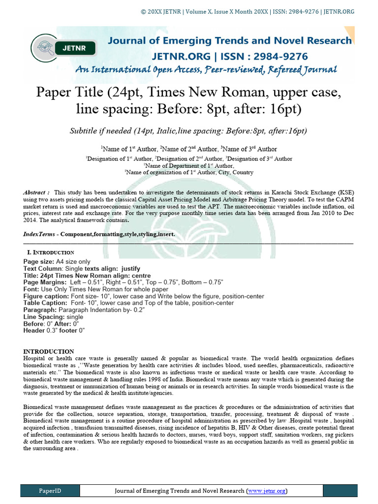 Paper Format | PDF | Beta (Finance) | Linear Regression