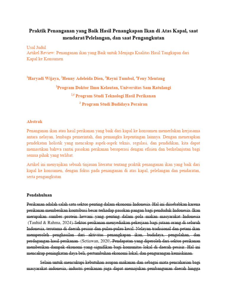 Edit-Praktik Penanganan Yang Baik Hasil Penangkapan Ikan Di Atas | PDF ...