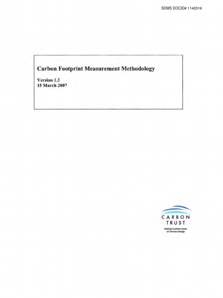 Carbon Footprint Measurement Methodology: 15 March 2007 | PDF | Carbon ...