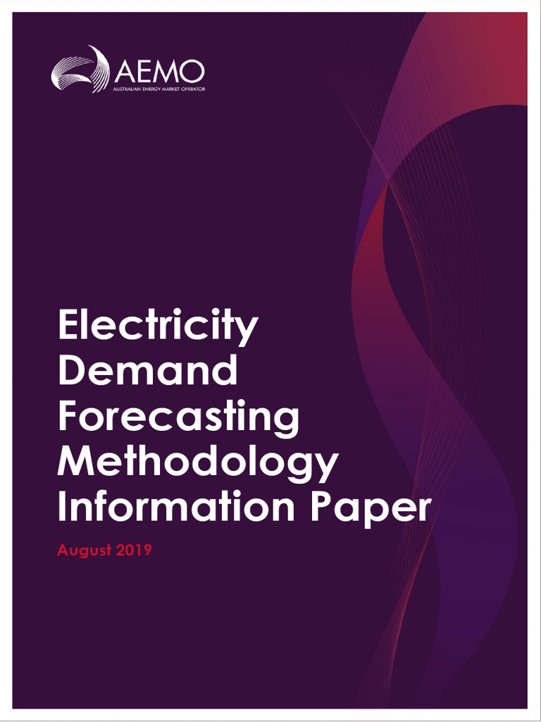Electricity Demand Forecasting Methodology Information Paper Pdf Forecasting Methodology