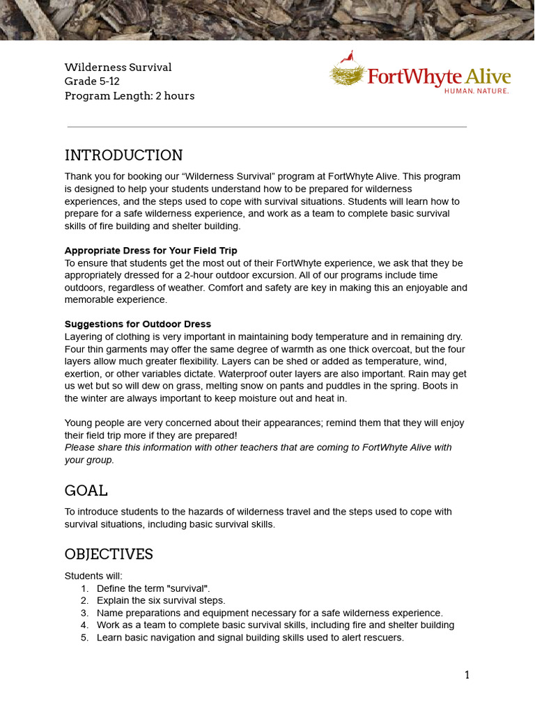 Wilderness Survival | PDF | Survival Skills | Clothing