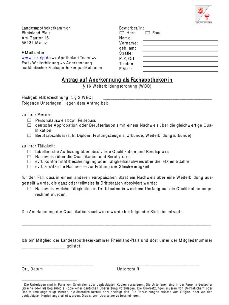 Antragsformular WB Anerkennung 2 | PDF