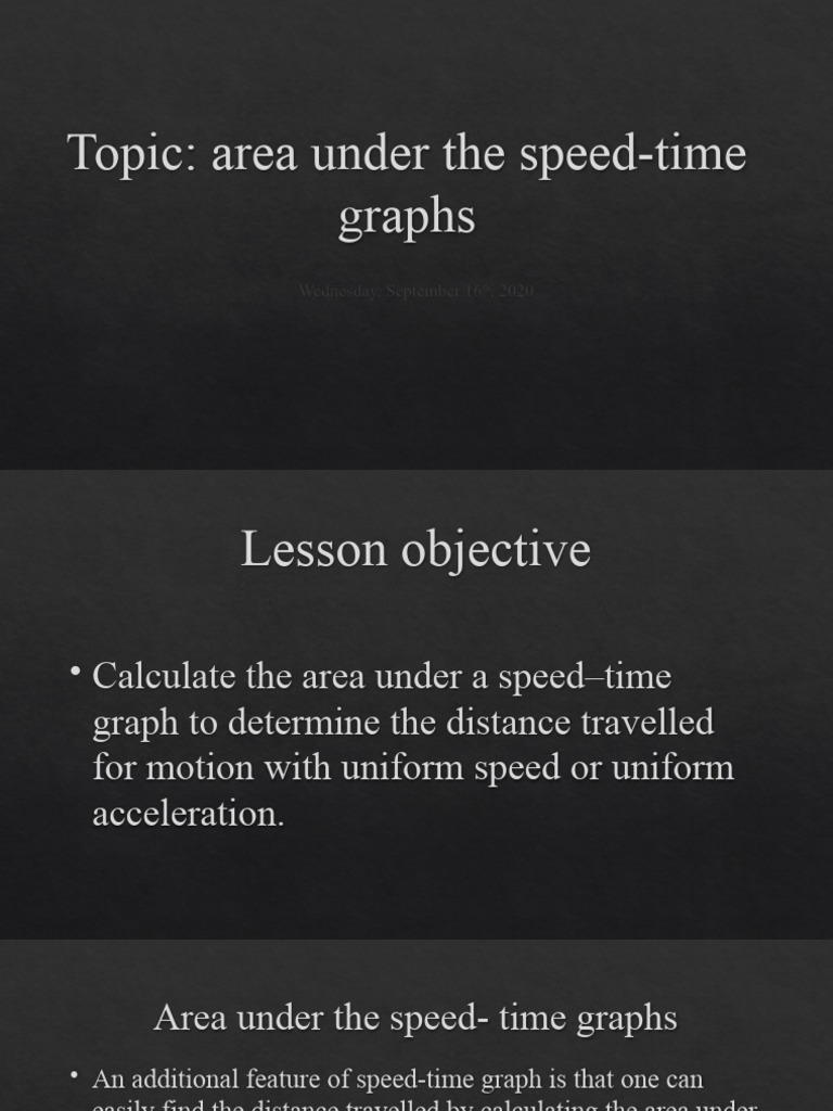 Area Under Speed-Time Graph | PDF
