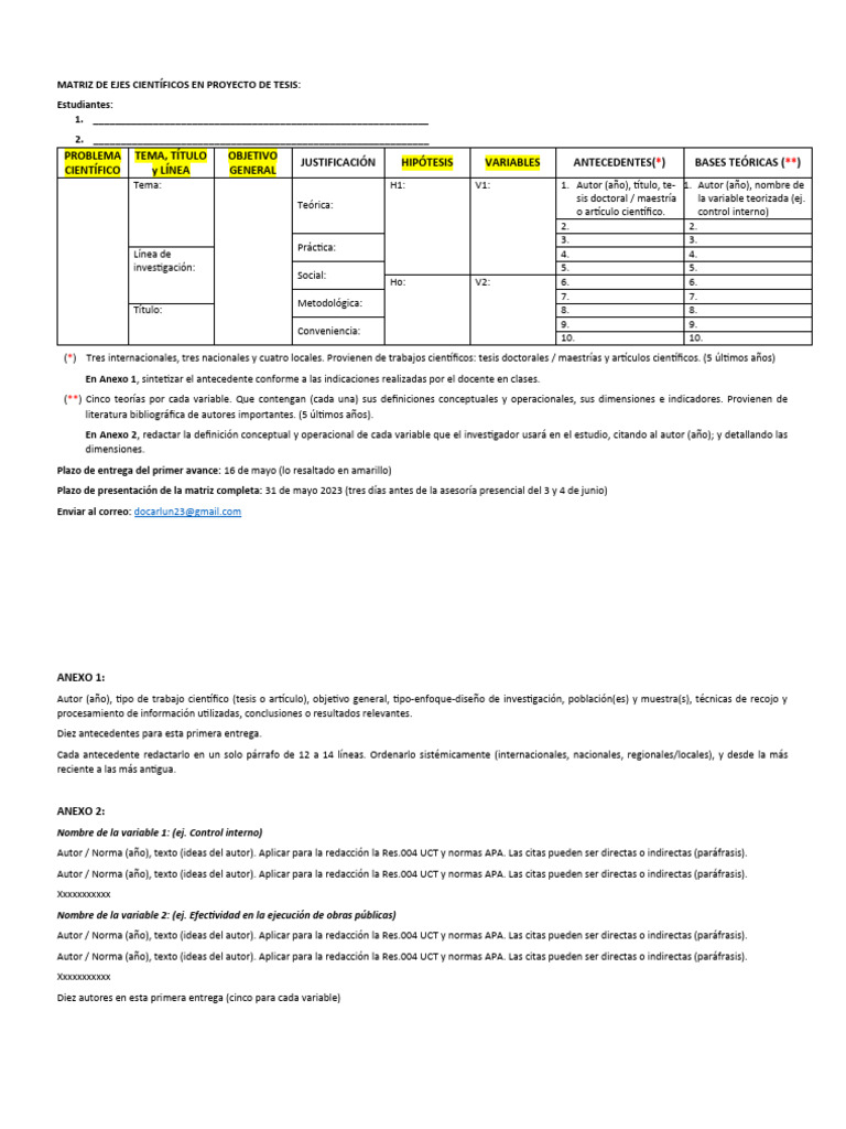 Matriz Informes 1 y 2 - 3 | PDF | Science