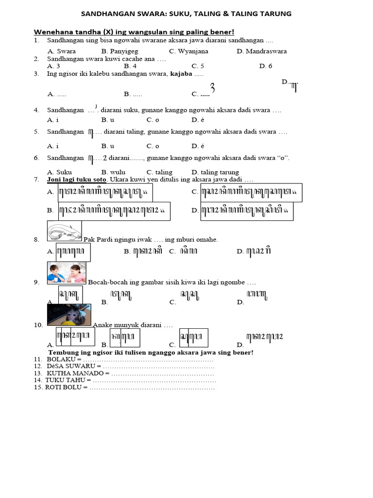 Latihan Soal Aksara Jawa | PDF