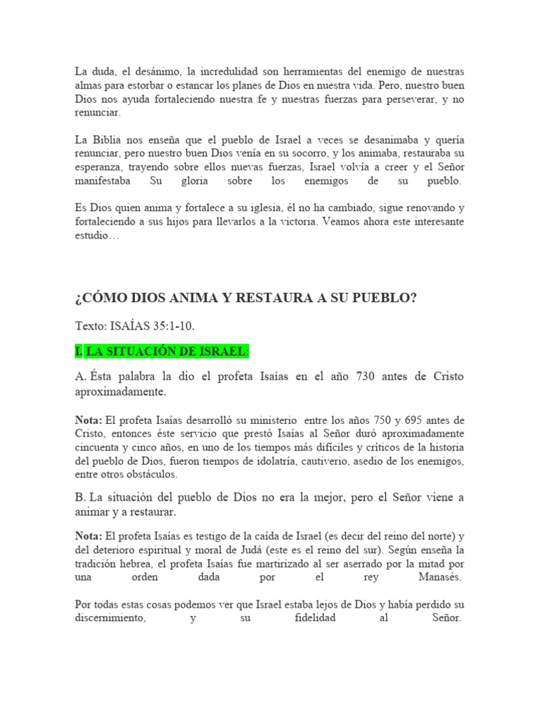 Dios Anima y Restaura | PDF | Cristo (título) | Dios