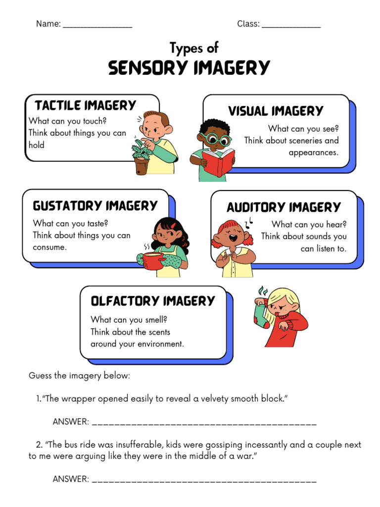 Sensory Imagery G2 student handout | PDF | Neuroscience | Nervous System