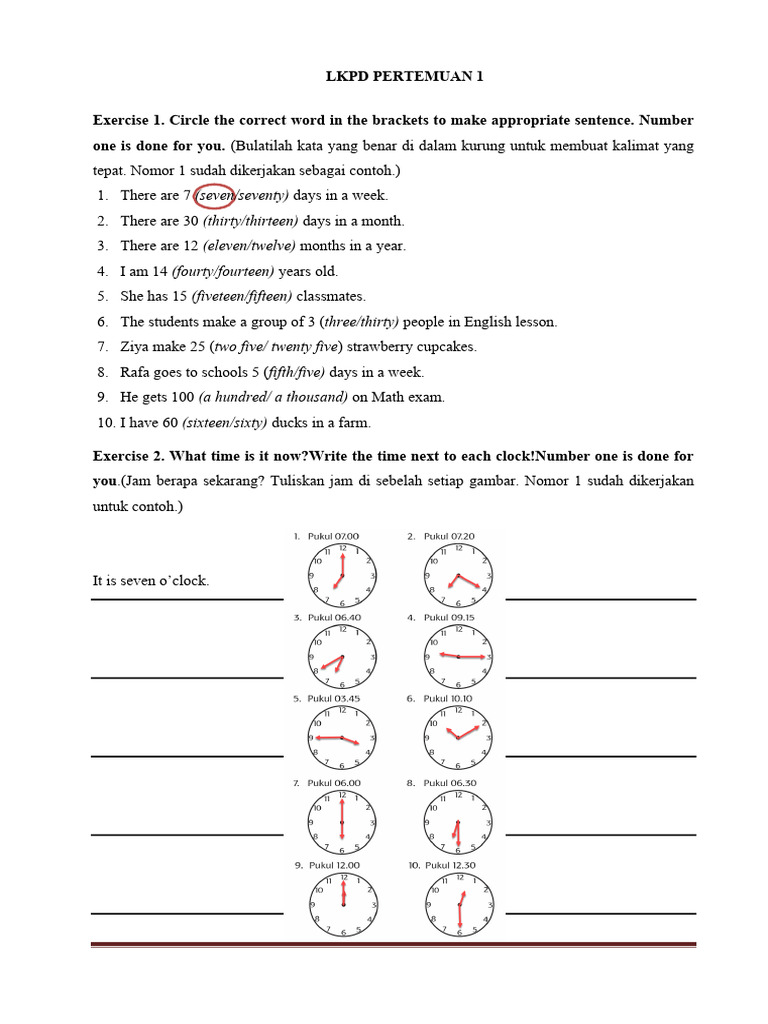 LKPD 1. Modul - What - Time - Is - It | Download Free PDF | Tests ...