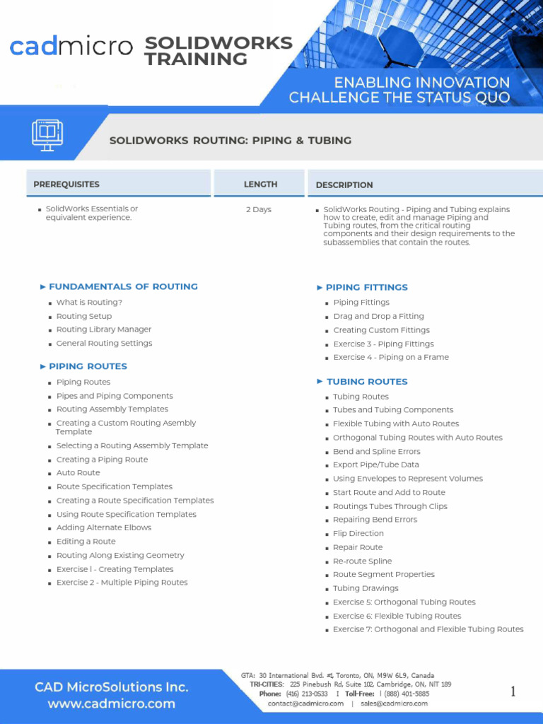 SolidWorks Routing: Piping & Tubing Training | PDF | Pipe (Fluid ...