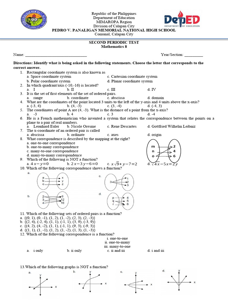 Review Final Math Pdf Cartesian Coordinate System Mathematical