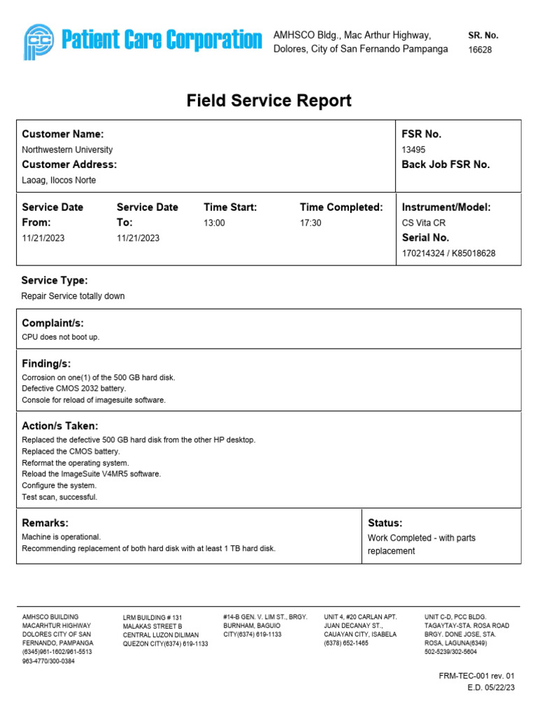 Northwestern University Field Service Report New-1 | PDF | Video Game ...