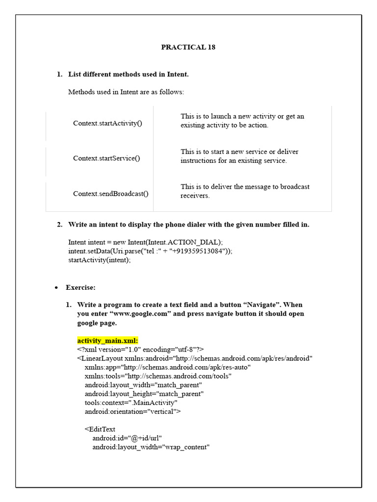 Mad 18 Intent | PDF | Android (Operating System) | Smart Devices