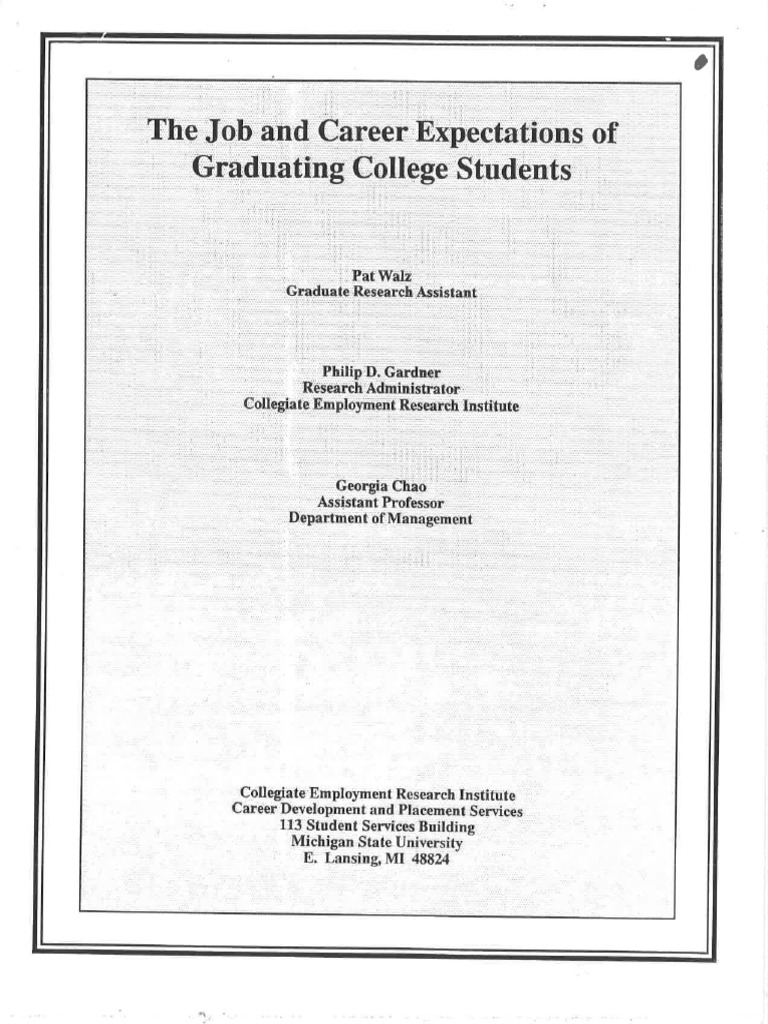 Job Career Expectations 1990s | PDF