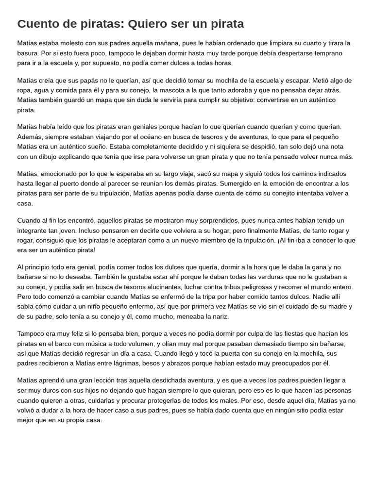 Matías y su Aventura Pirata | PDF | Piratería