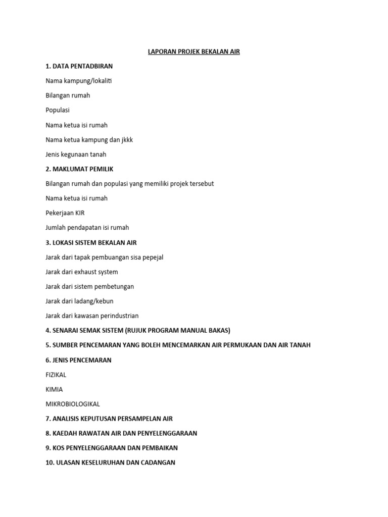 Laporan Projek Bekalan Air (Stah) | PDF