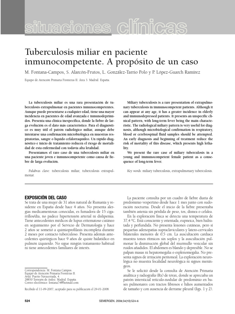 Tuberculosis Miliar | PDF