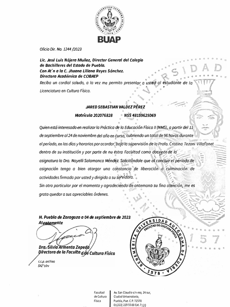 Oficio Carta Presentacion | PDF