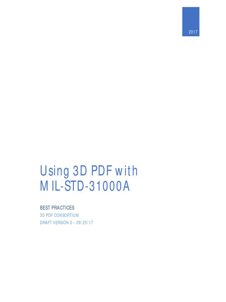 Best Practices For Using 3D PDF With MIL - STD 31000A 20170925 Draft | PDF | Software | Computing