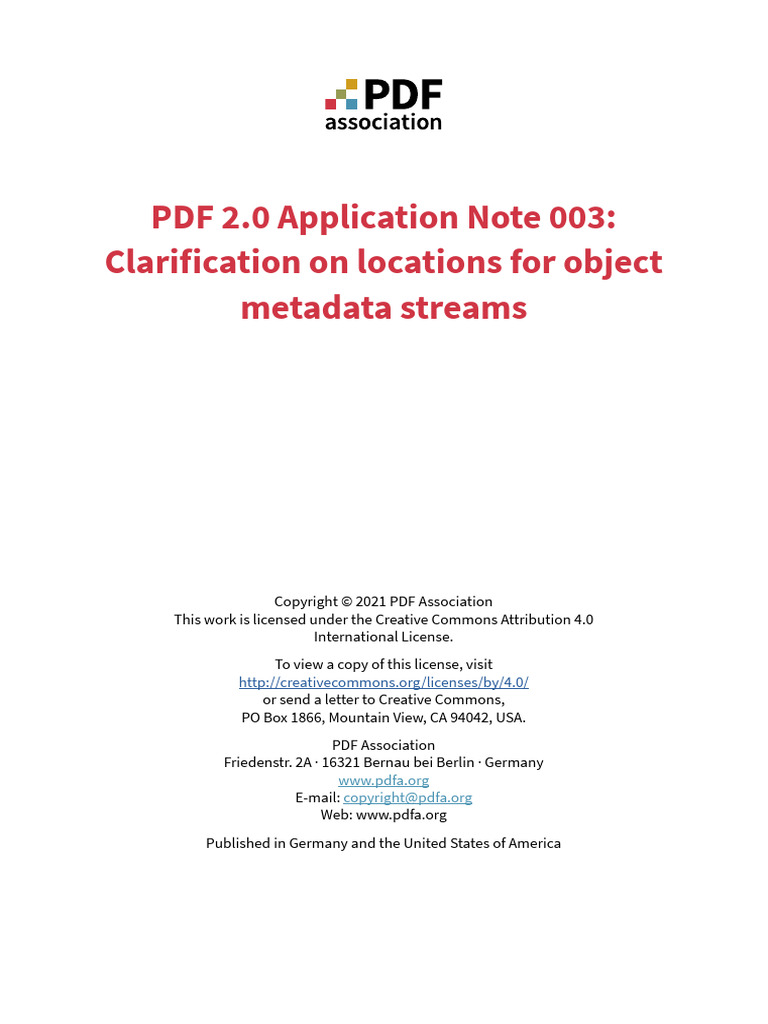 PDF20 AN003-ObjectMetadataLocations | PDF | Metadata | Computing