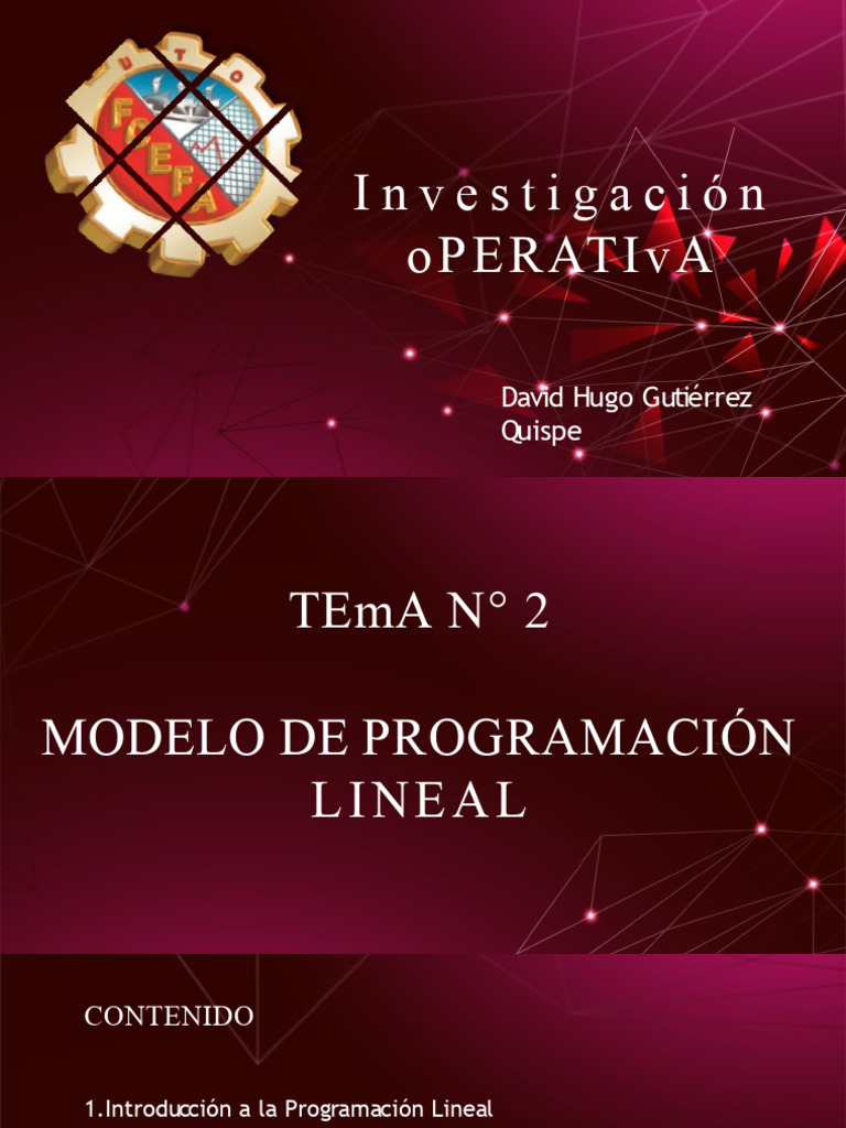 Investigacion Operativa Tema 2 | PDF | Programación lineal | Análisis numérico