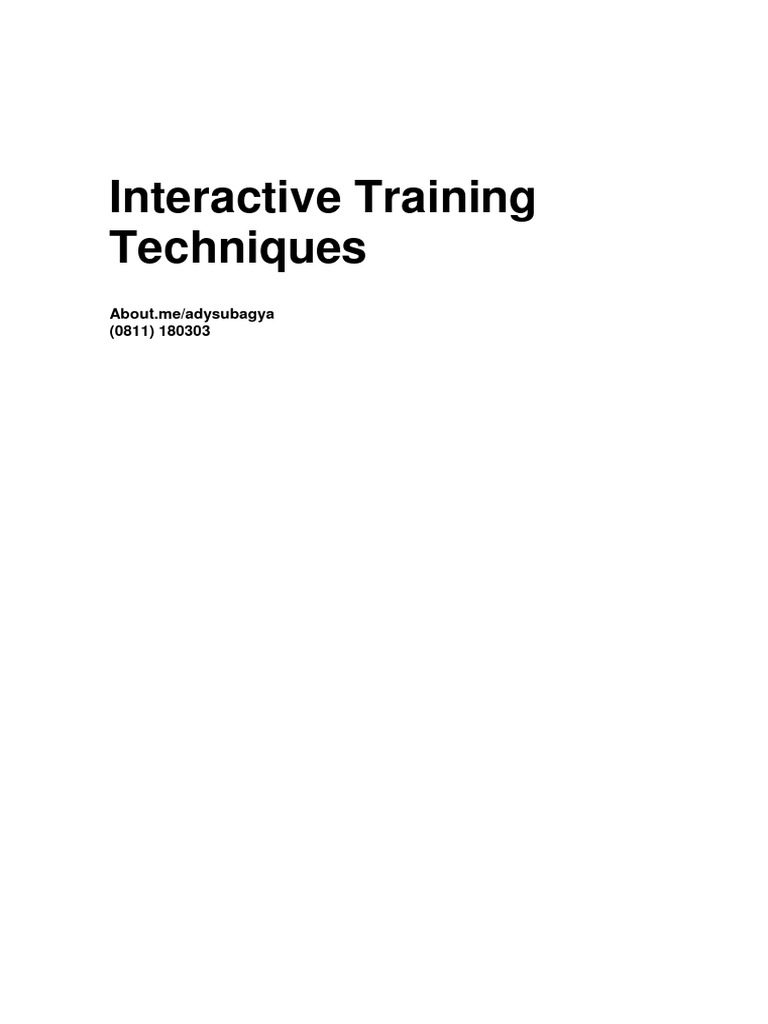 Interactive Training Techniques | PDF