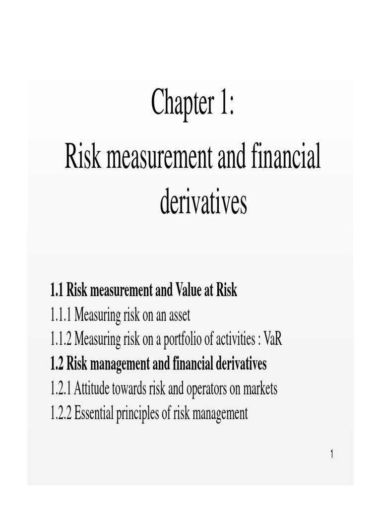 Risk Measurement in Financial Derivatives | PDF | Financial Risk ...