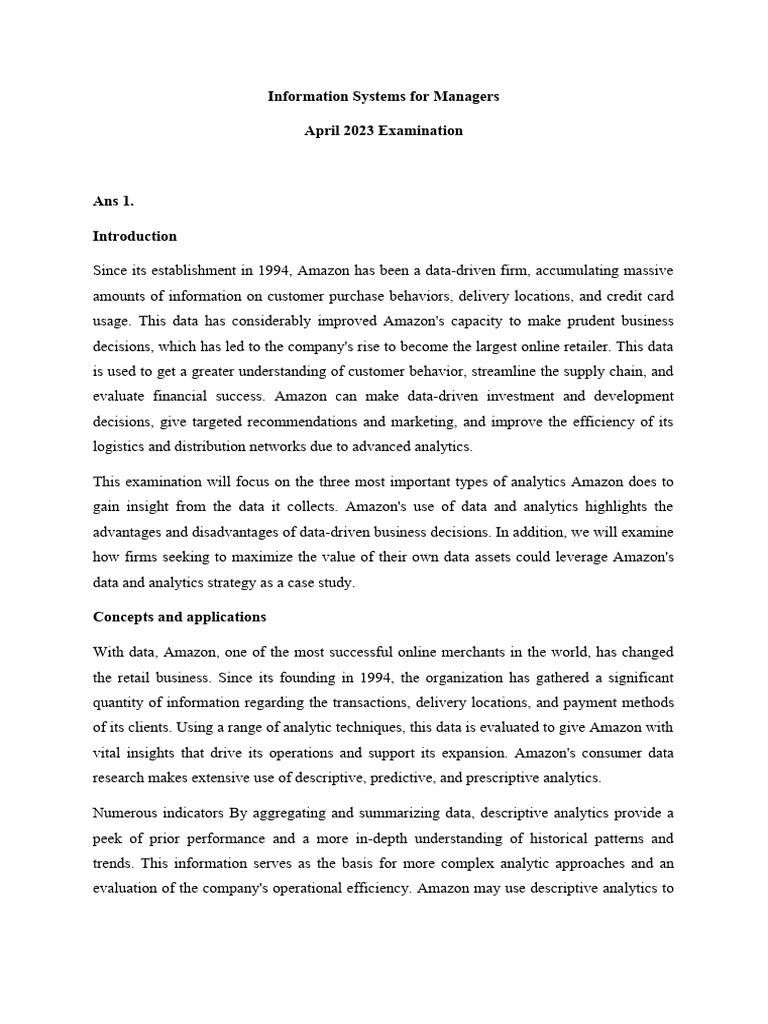 Information Systems For Managers | PDF | Analytics | Retail